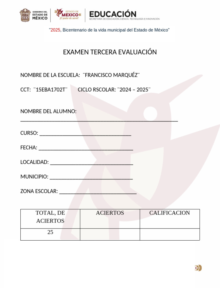 ) Caratula Examen 3-1 | PDF