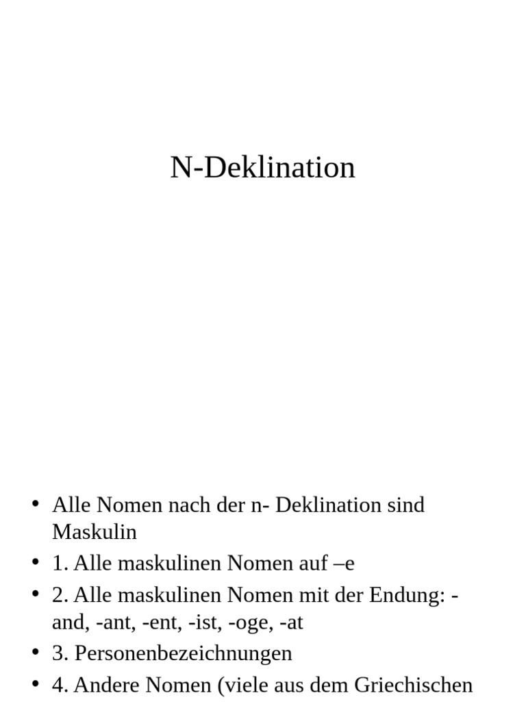N Deklination | PDF