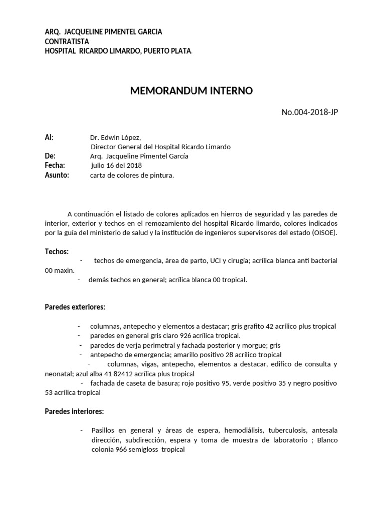 Memo Carta de Color | PDF