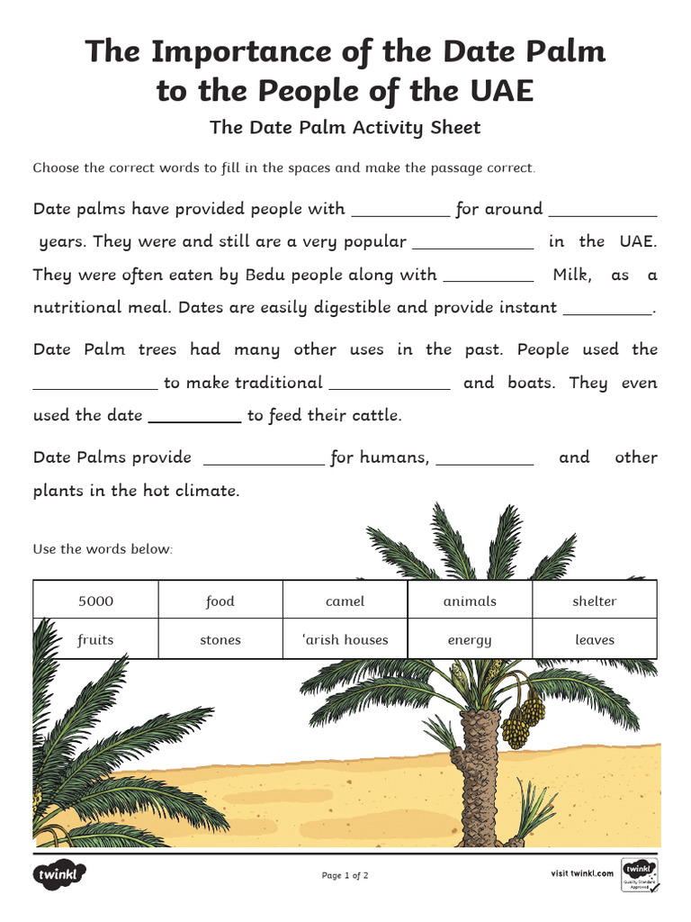 Date Palm: Adaptations and Importance in UAE | PDF | Trees | Foods