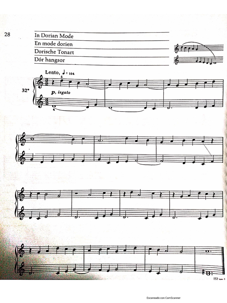 Piezas en Modos (Mikrokosmos de Bela Bartok) | PDF