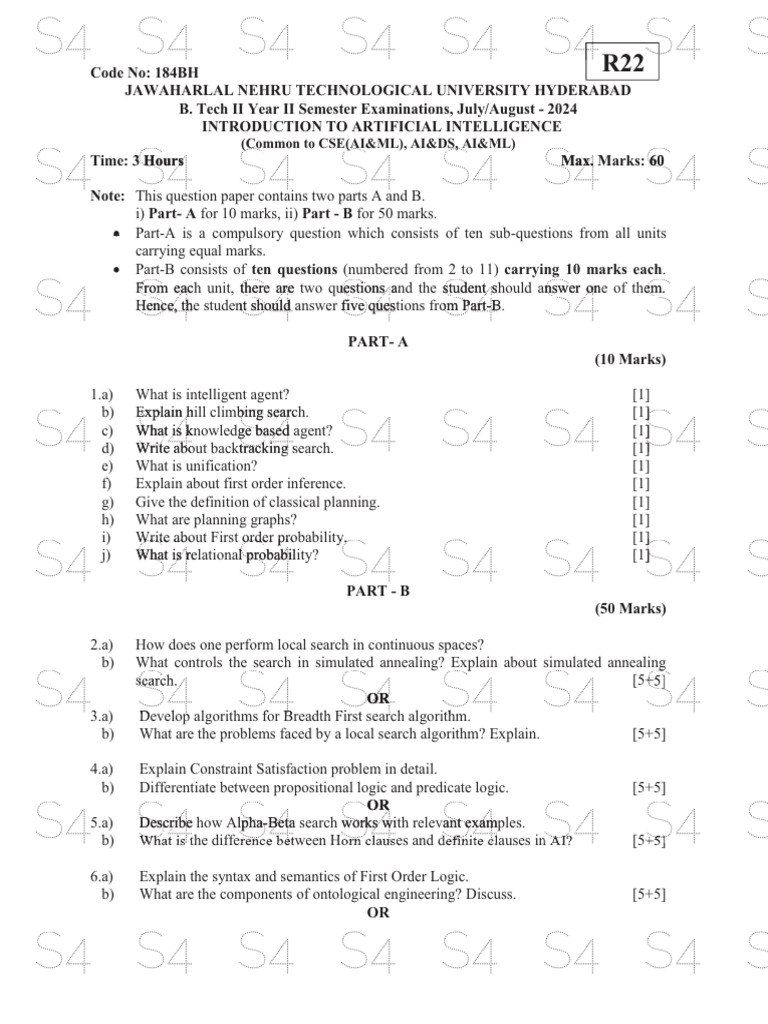 184bh - Introduction To Artificial Intelligence01-Aug-24 | PDF | Logic | Artificial Intelligence