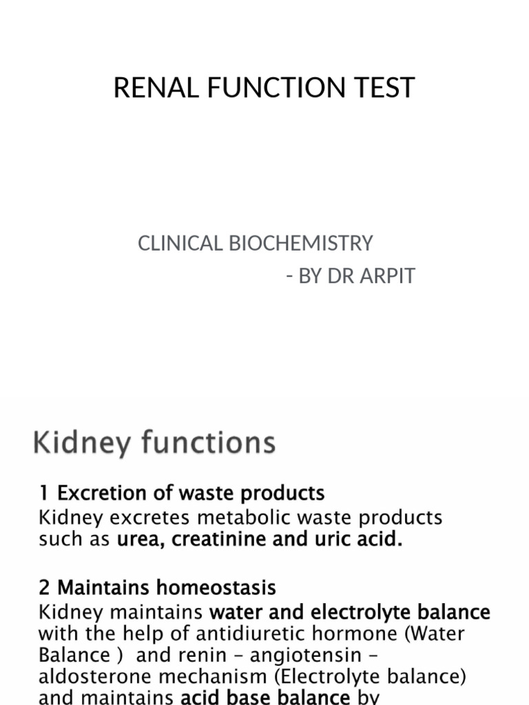 Renal Function Test By Dr Arpit Pdf 3558
