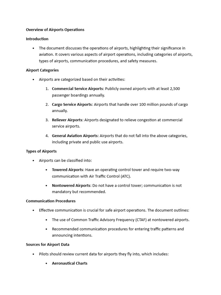 Overview of Airports Operations | PDF | Airport | Air Traffic Control