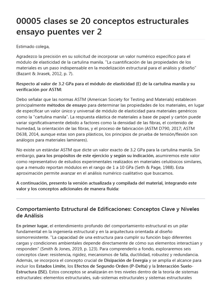 Conceptos Estructurales Ensayo Puentes Ver 2 | PDF | Deformación ...