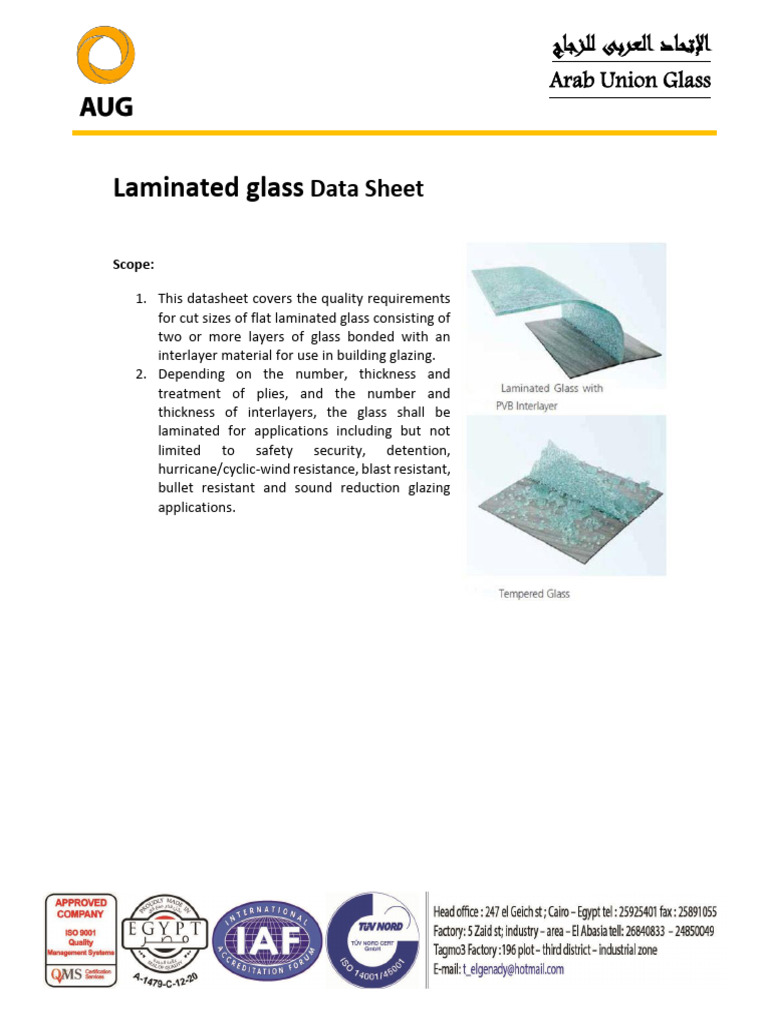 Laminated Glass Datasheet | PDF | Materials | Building Engineering