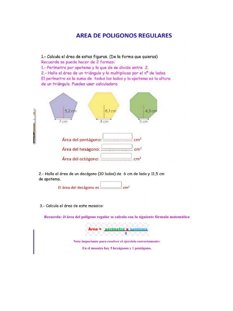 Area de Un Poligono Regular | PDF