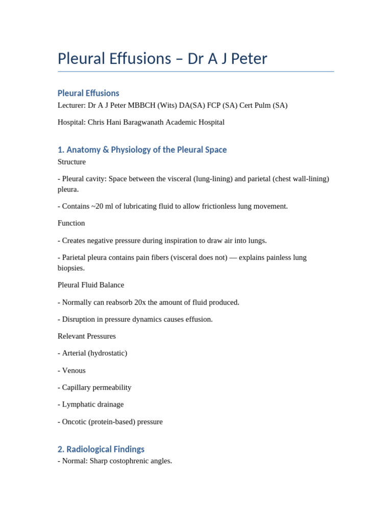 Understanding Pleural Effusions | PDF | Thorax (Human Anatomy ...
