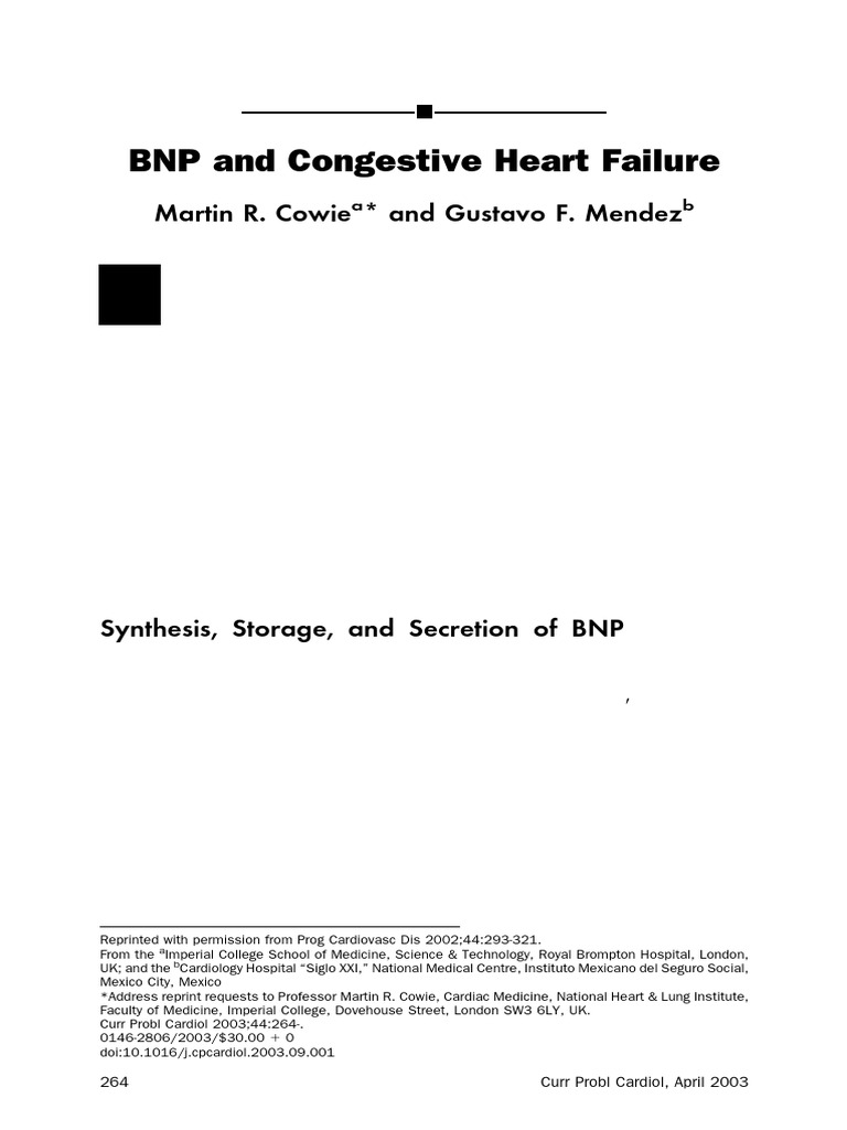 BNP and Congestive Heart Failure | PDF | Diastole | Heart Failure