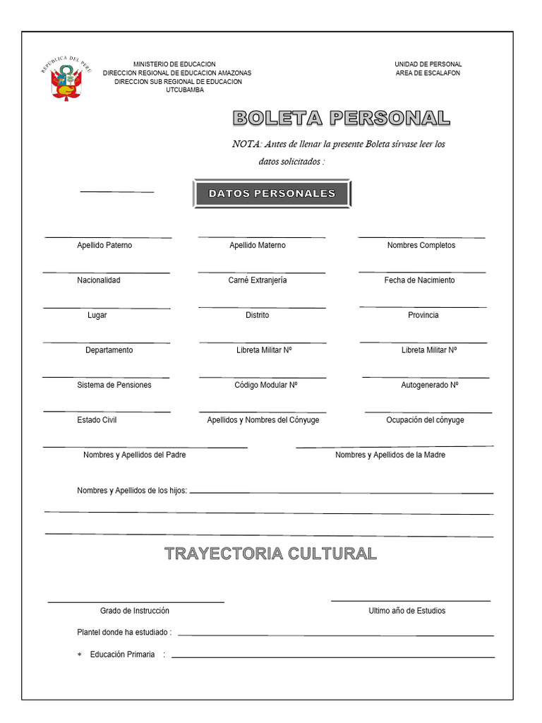 Boleta Personal | PDF
