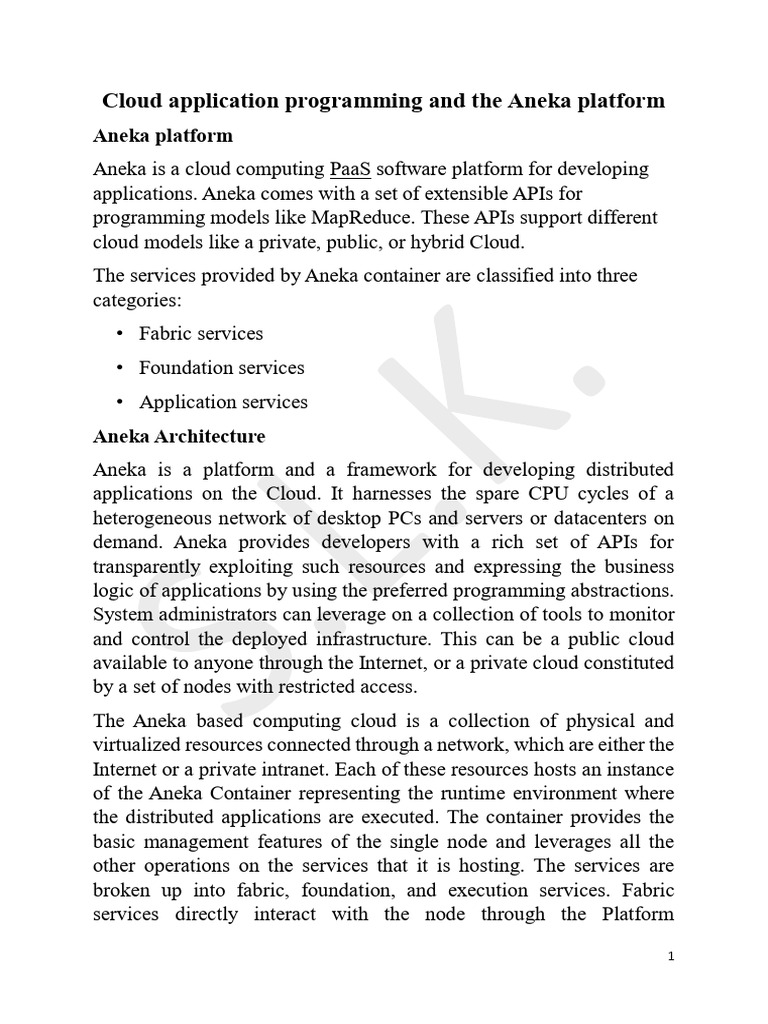Cloud Application Programming and The Aneka Platform - Unit 3 | PDF | Cloud Computing | Software ...