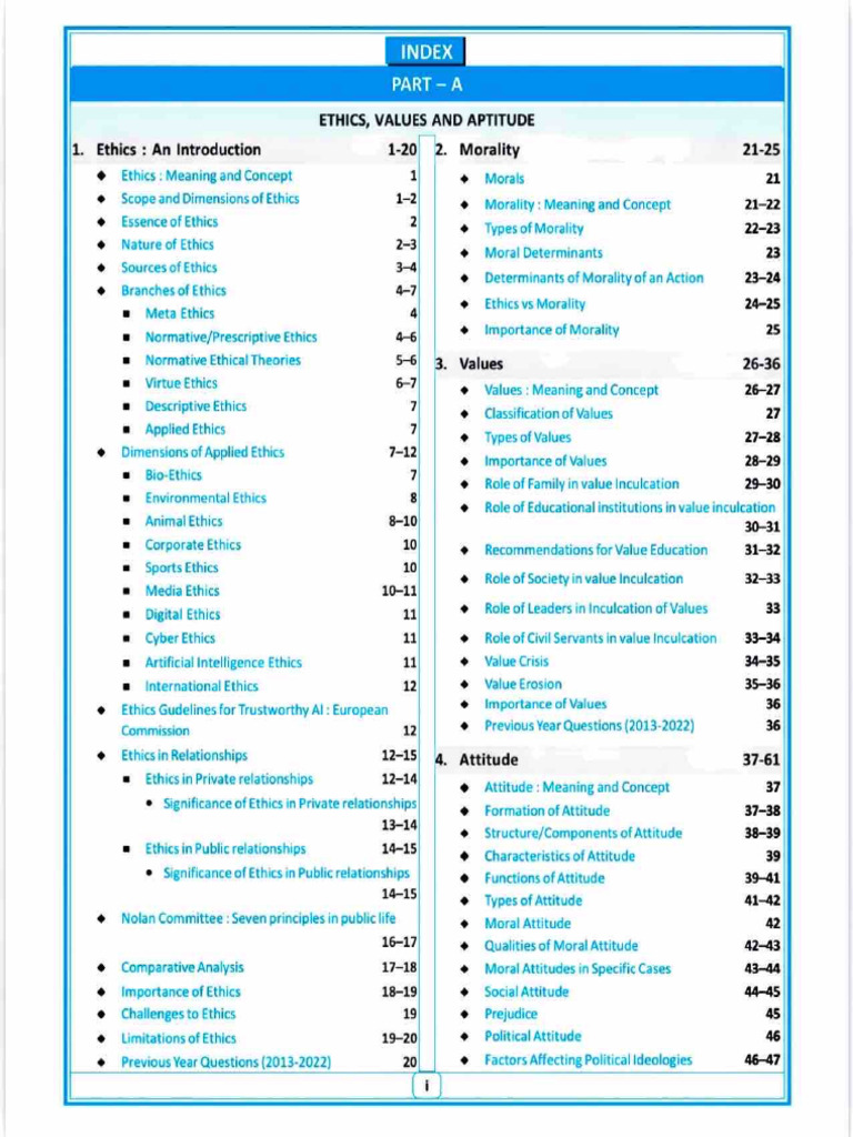 One Stop Solution Ethics Book Index Cum Syllabus | PDF