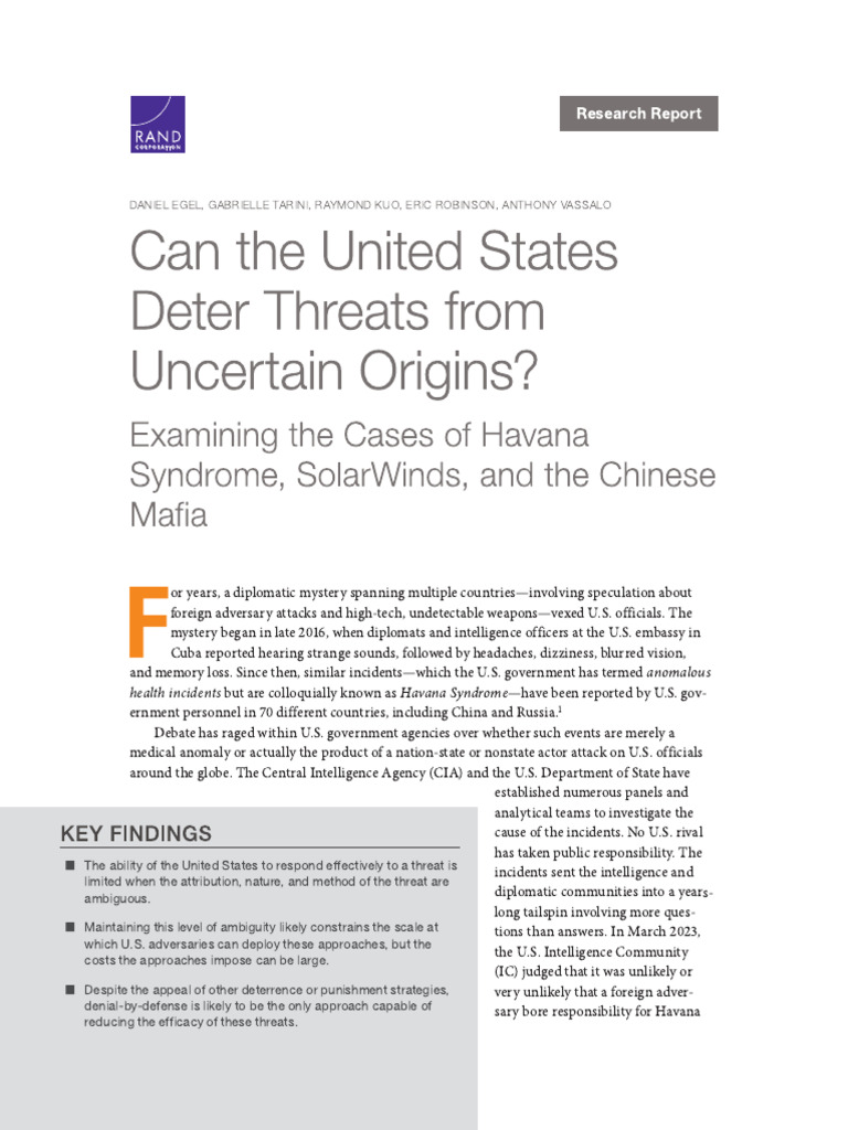 Can The US Deter Threats | PDF