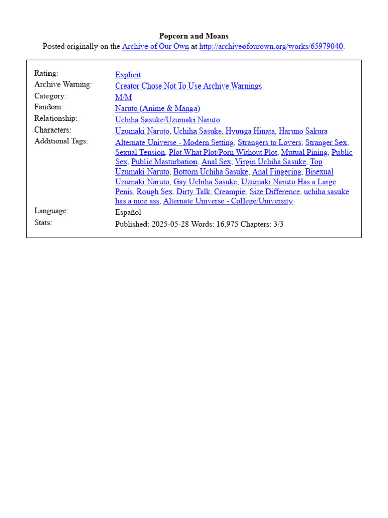 Popcorn and Moans | PDF