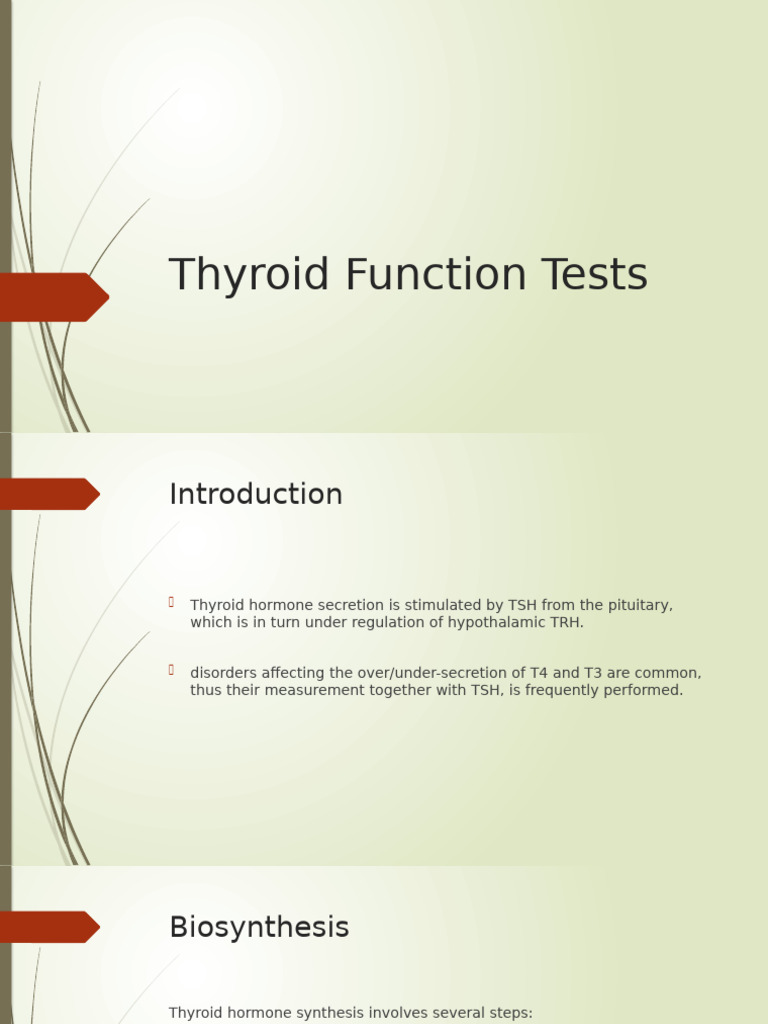 Thyroid Function Tests Overview | PDF | Thyroid | Hypothyroidism