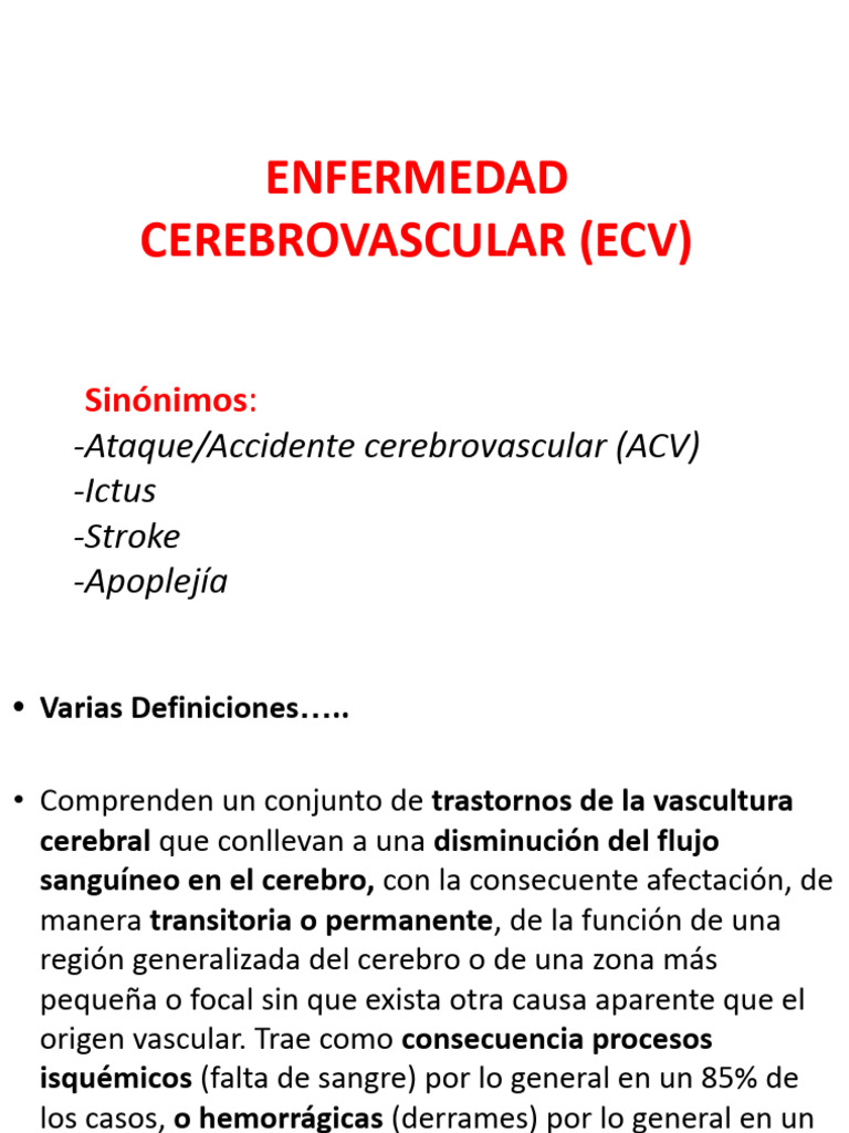 Enfermedad Cerebrovascular (Ecv) | PDF | Carrera | Isquemia