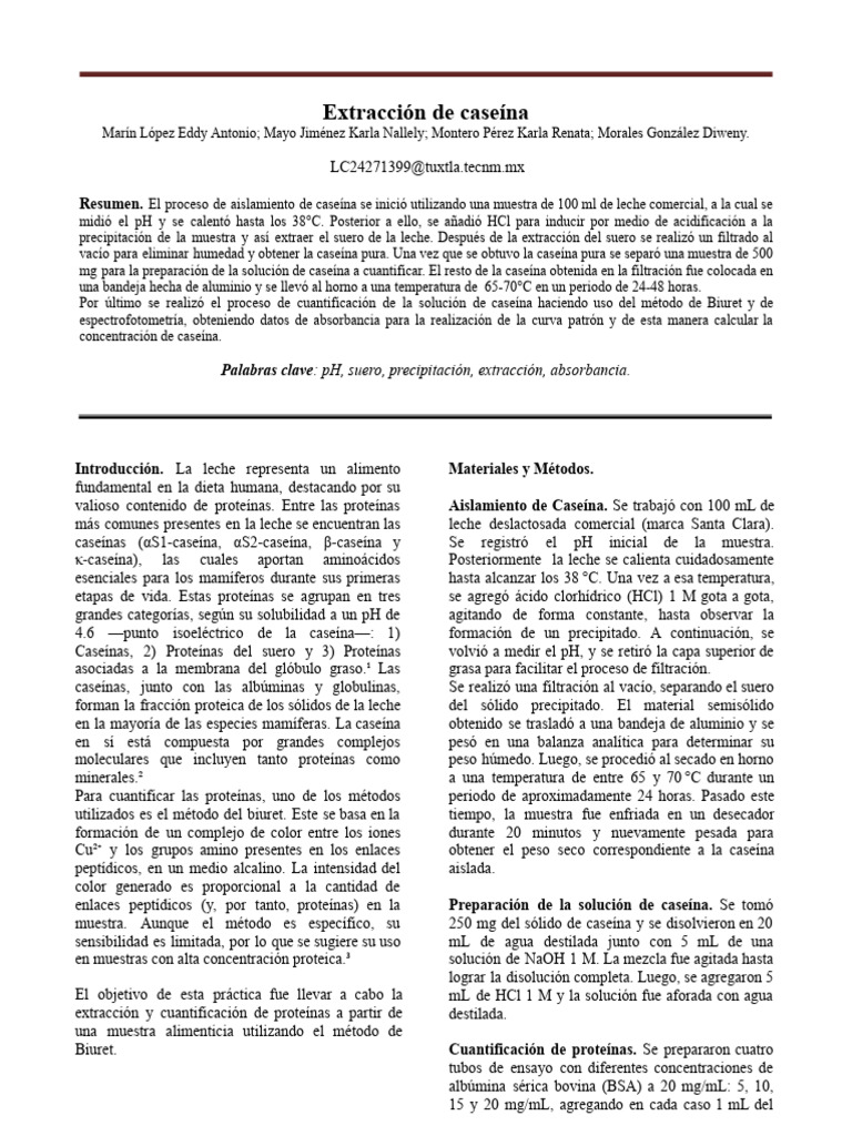 PRACTICA 3. Equipo 4.docx - Compressed | PDF | Proteínas | Leche