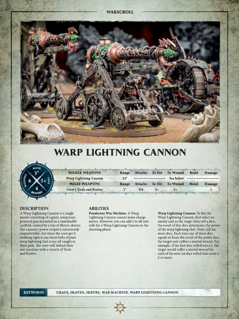 Aos Warscroll Warp Lightning Cannon en | PDF