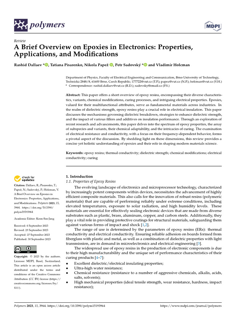 Polymers 15 03964 v2 | PDF | Epoxy | Polymers