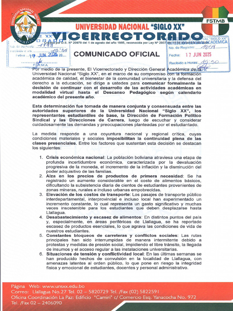 Comunicado Oficial DGA Clases Virutales - 0001 | PDF