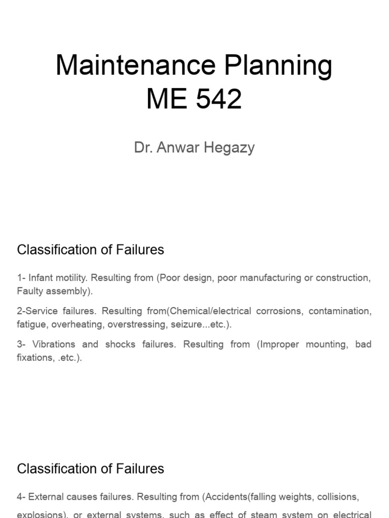 Lec3 MaintenancePlanning | PDF | Mechanical Engineering