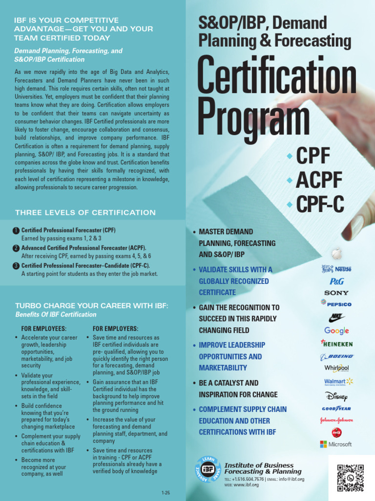 IBF Certification Program | PDF | Forecasting | Analytics
