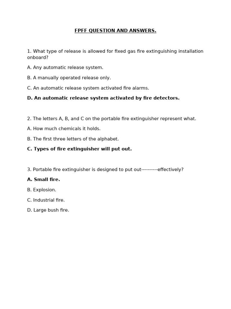 FPFF Question and Answers. | PDF
