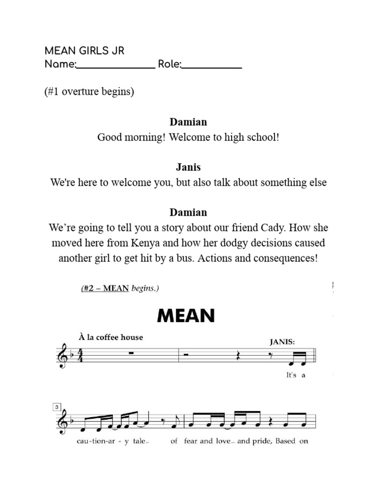 Mean Girls JR | PDF