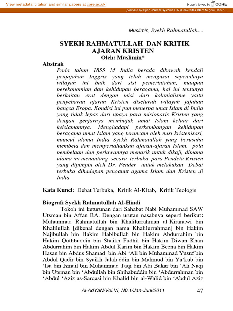 Syekh Rahmatullah Dan Kritik Ajaran Kris | PDF