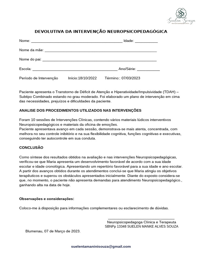 4 Devolutiva Intervencao Modelo | PDF