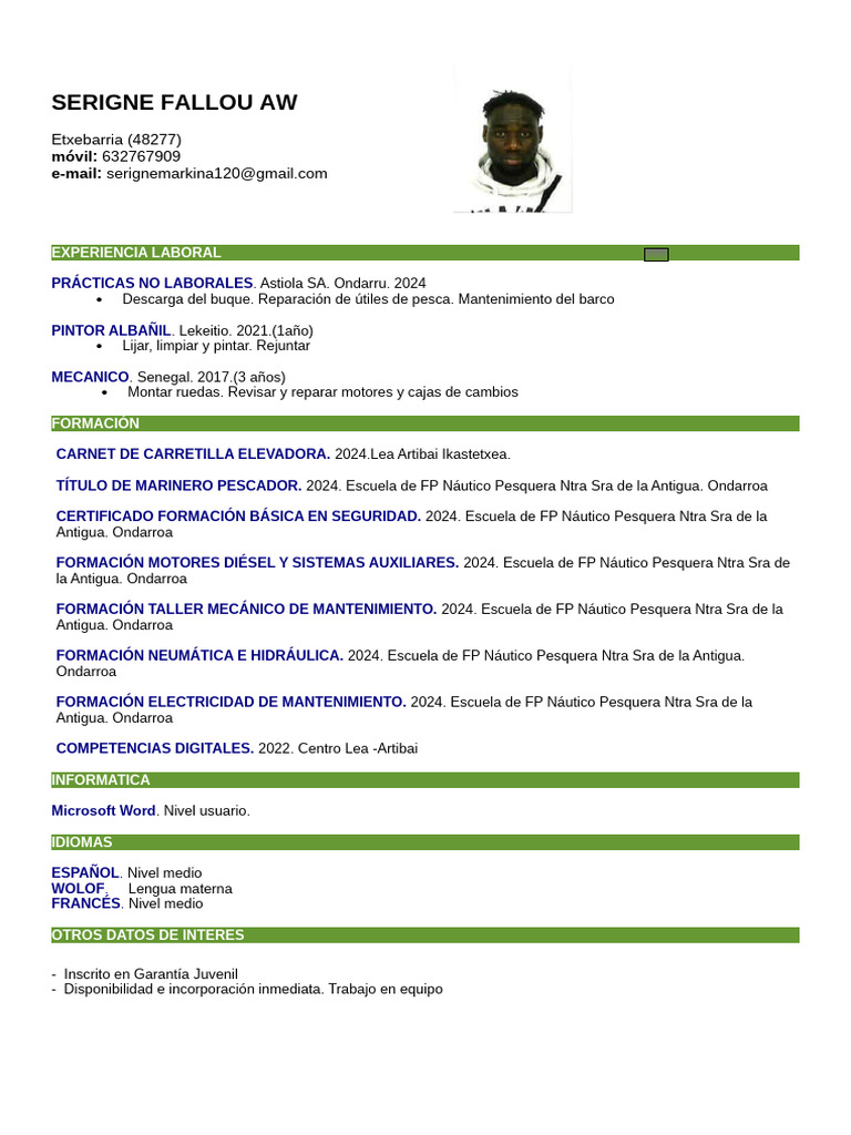 24.10 CV Serigne Fallou Aw | PDF