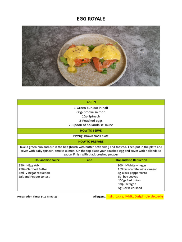 Cotswold Eggs Royale Recipe | PDF