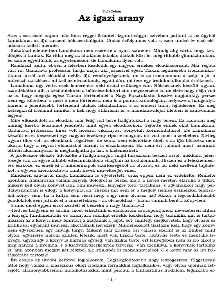 Az Igazi Arany | PDF