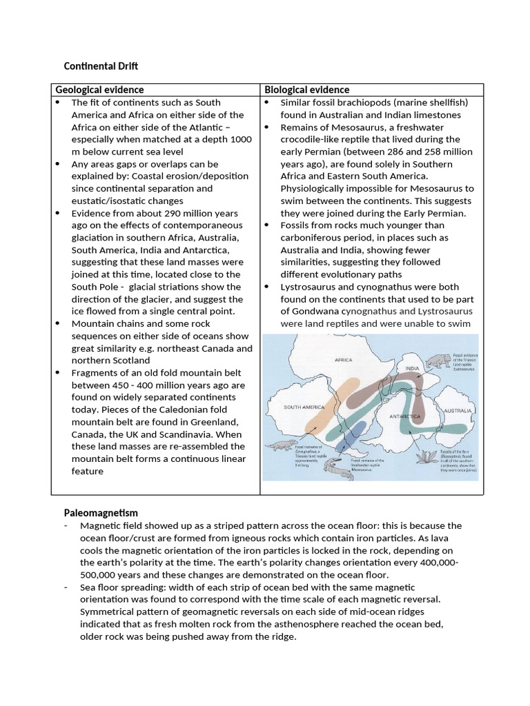 Geological Evidence For Continental Drift | PDF | Plate Tectonics ...