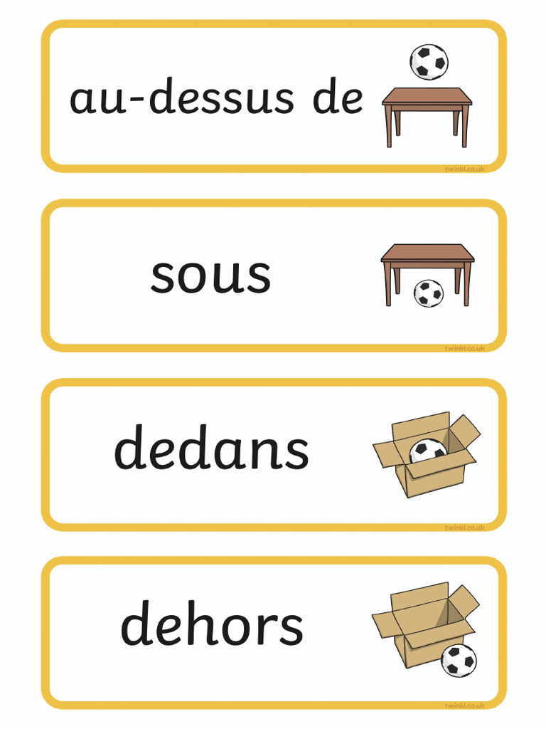 FR T L 096 Positional Vocabulary Cards French | PDF