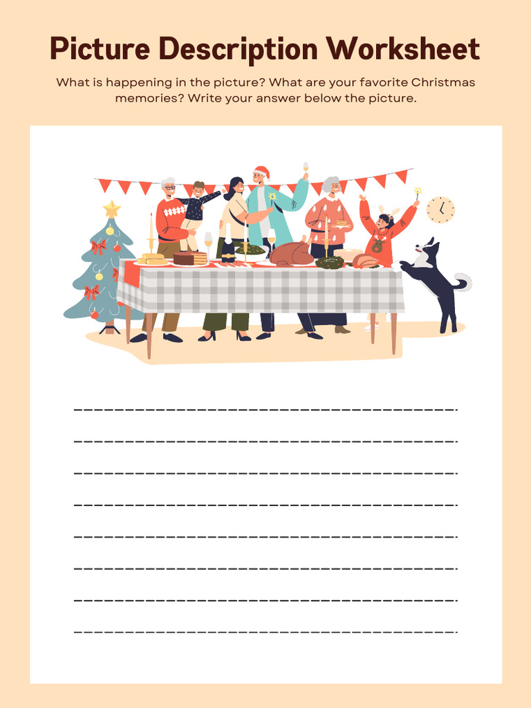 Christmas Picture Description Worksheet | PDF
