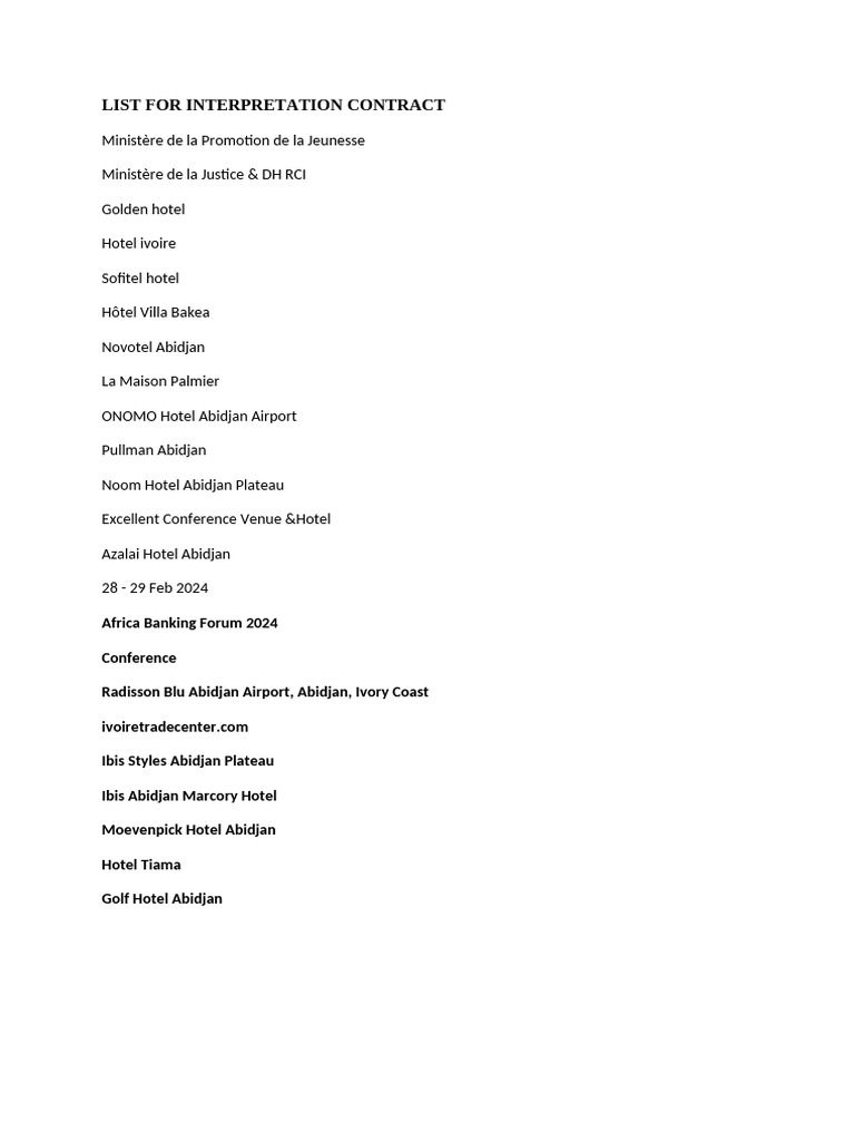 List For Interpretation Contract | PDF