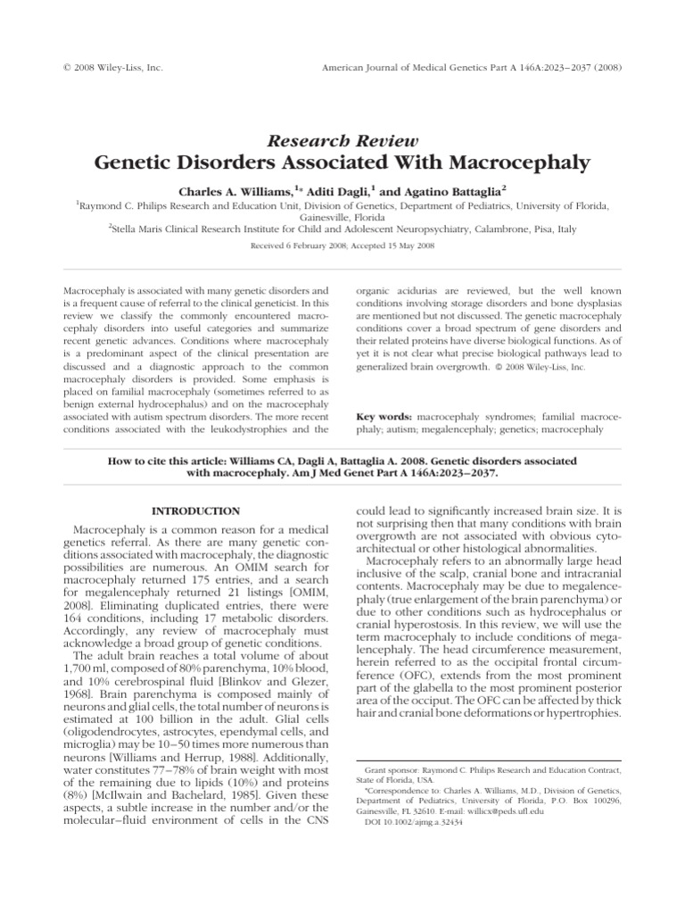 American J of Med Genetics PT A - 2008 - Williams - Genetic Disorders ...