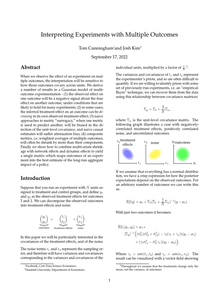 Multi-Outcome Experiment Analysis | PDF | Experiment | Covariance