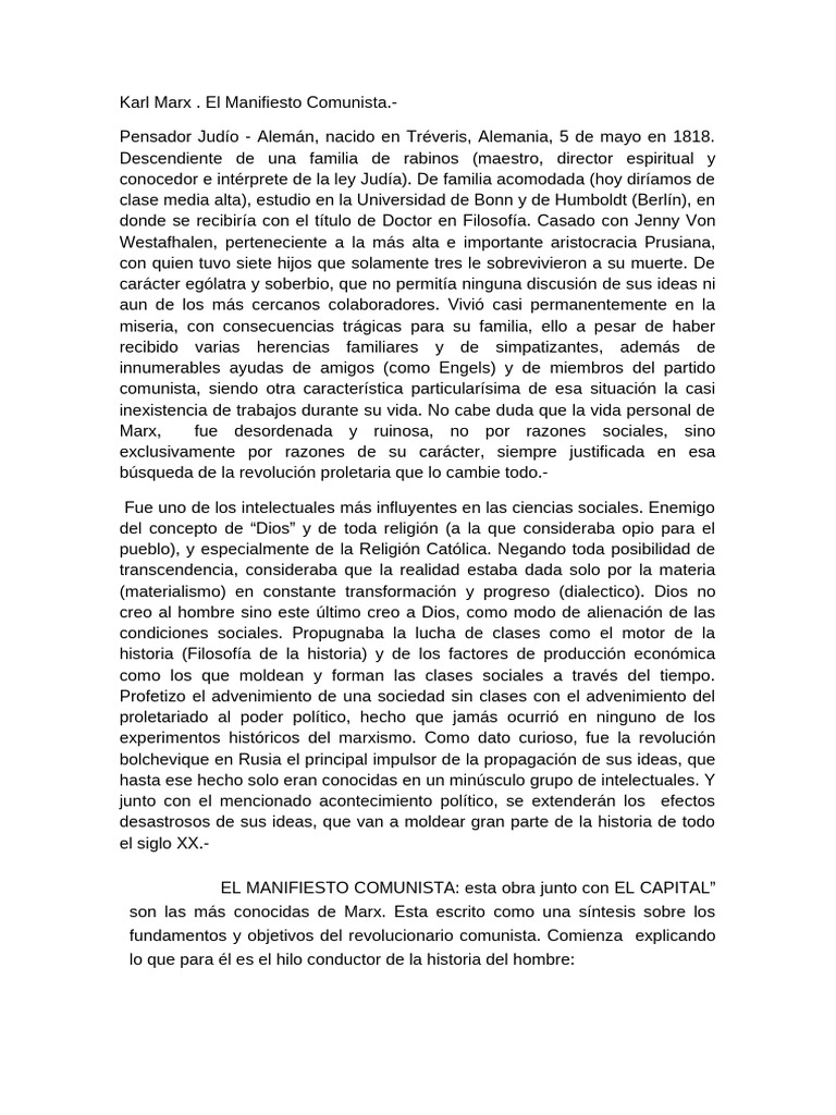 Vida y Teoría de Karl Marx | PDF | Emile Durkheim | marxismo