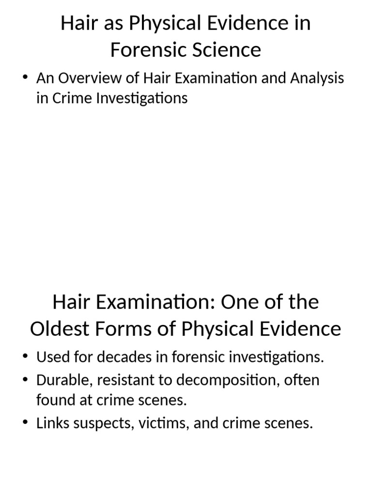 Hair Evidence in Forensic Investigations | PDF | Hair | Crime Scene
