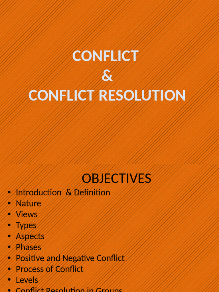 Lecture 4 Conflict Resolution | PDF | Conflict Resolution | Negotiation