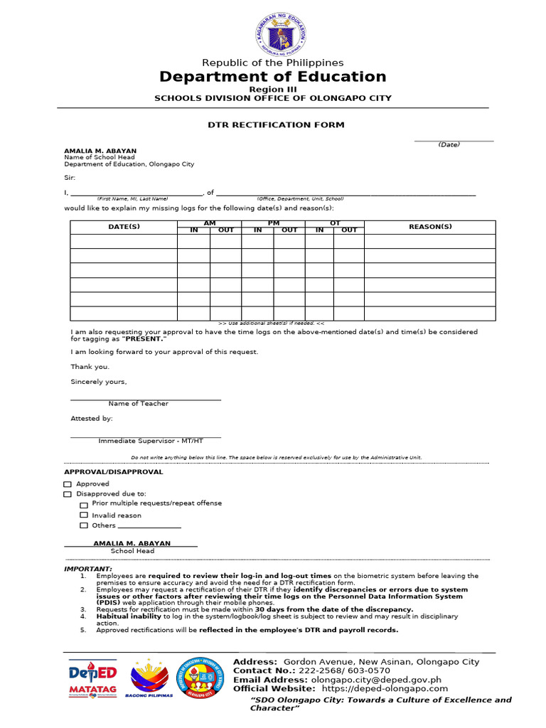 DTR Recti Form | PDF | Philippines | Public Administration