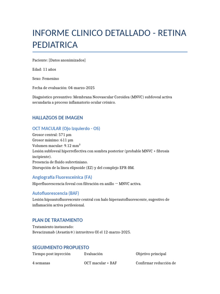 Informe MNVC Pediatria | PDF | Especialidades Medicas | Enfermedades y ...