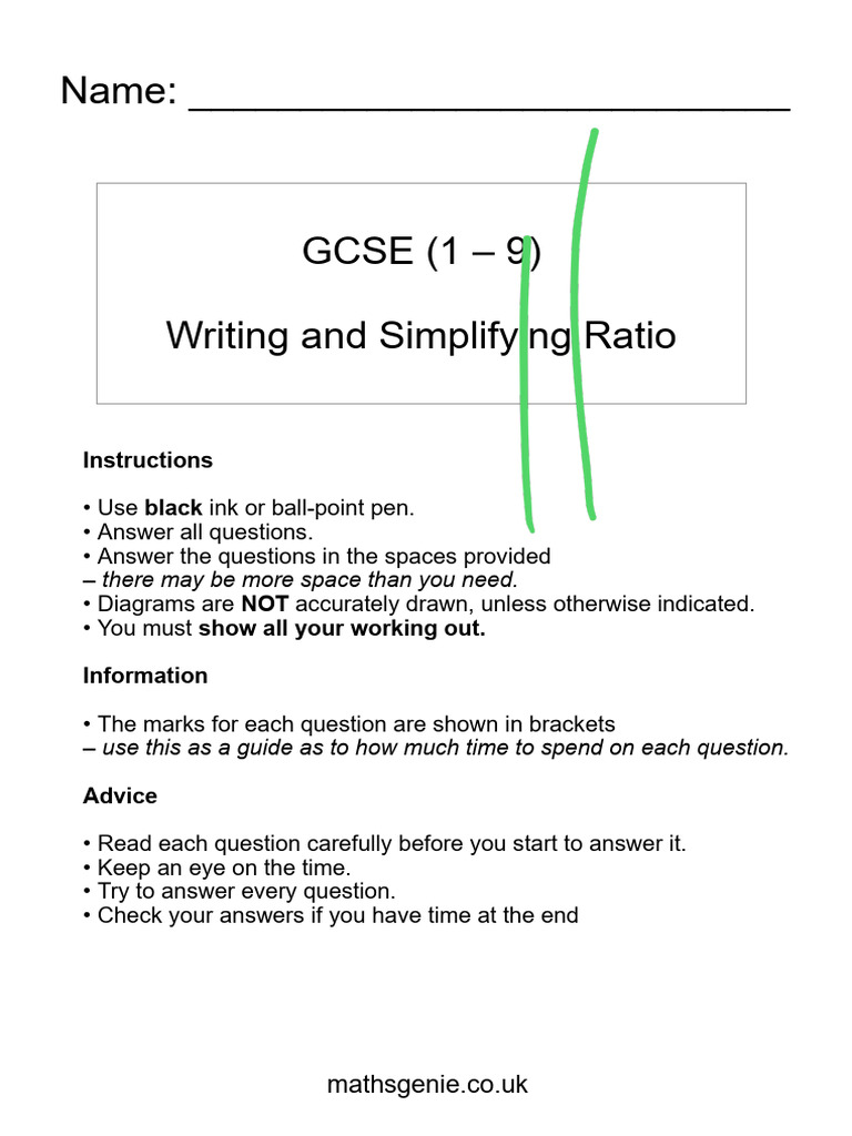 3 Writing and Simplifying Ratio | PDF