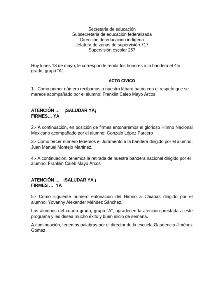 Programa de Homenaje | PDF