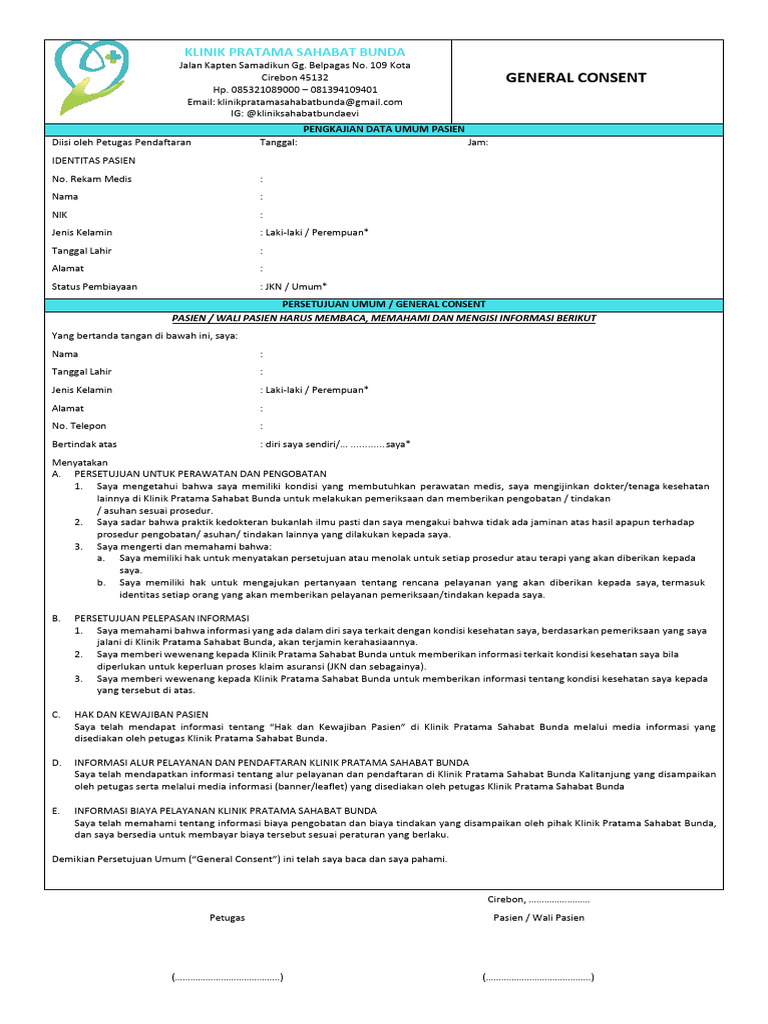 Contoh Form General Consent | PDF