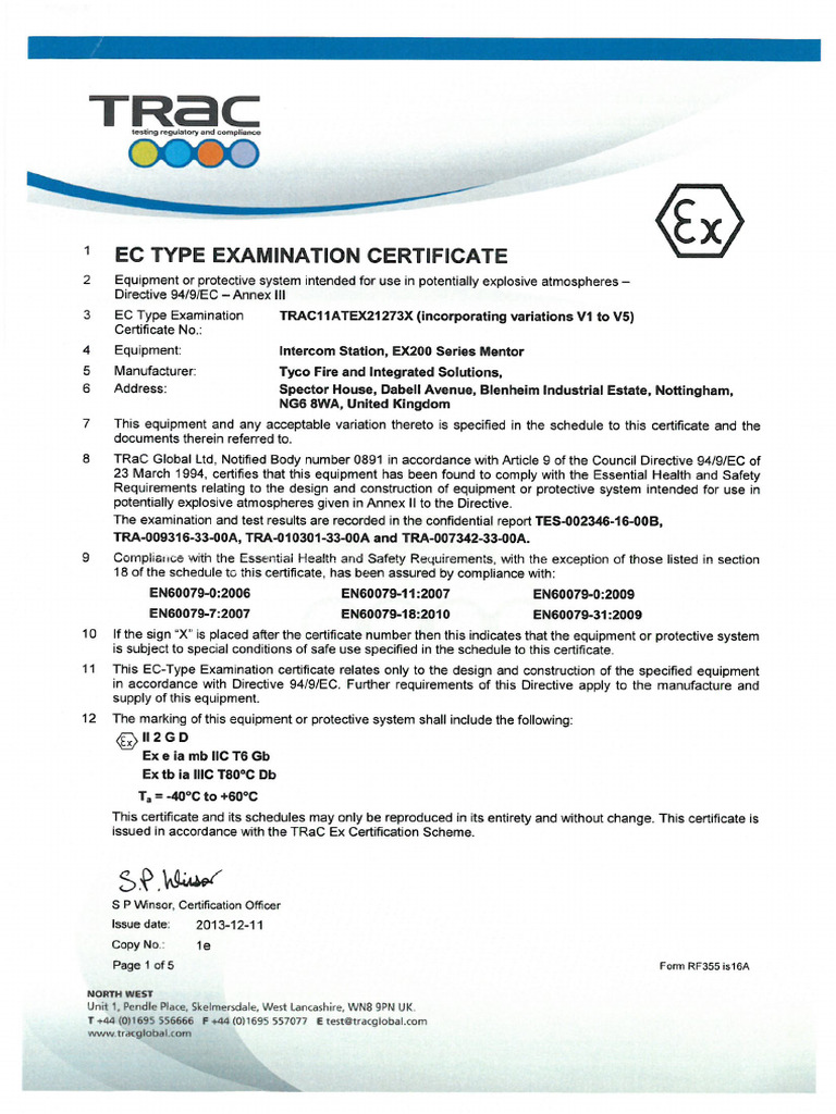 Atex Series Ex200 en 1113 | PDF