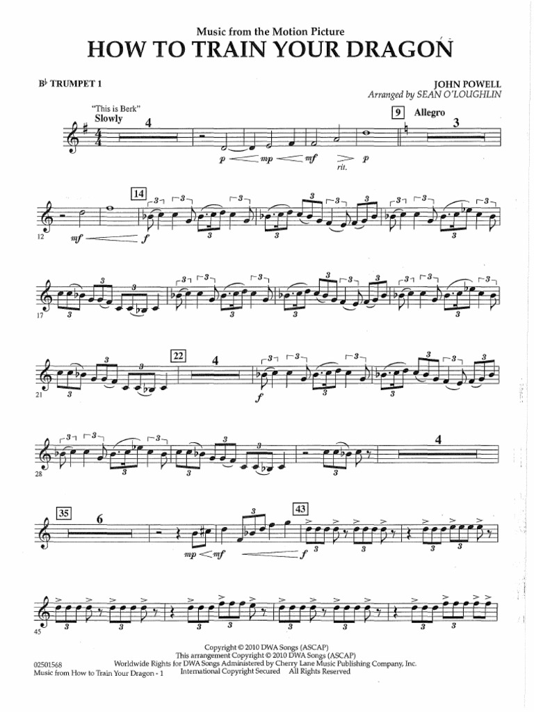 How to Train Your Dragon Trumpet 1 | PDF
