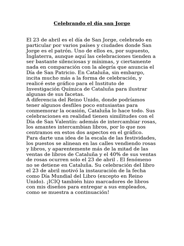 Celebrando El Día San Jorge | PDF | Aldehído | Compuestos químicos